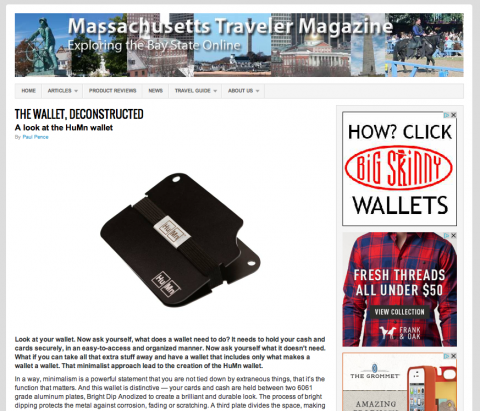 Massachusetts Traveler Magazine – HuMn Wallet